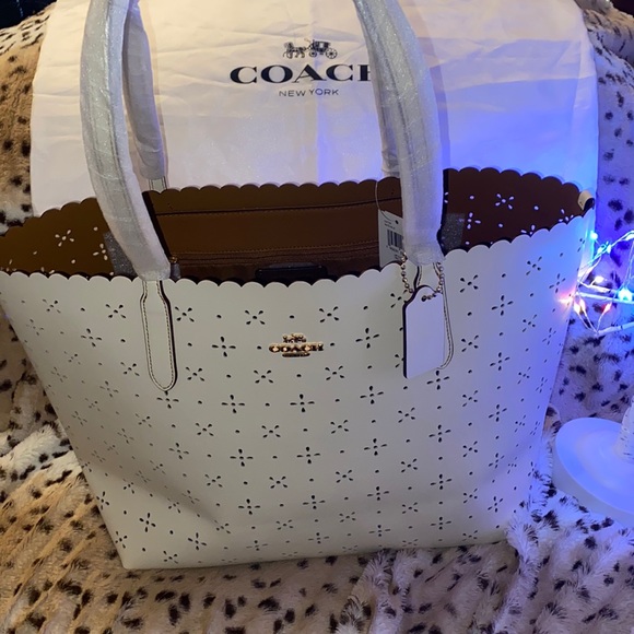 Coach | Bags | Coach Laser Cut Leather Tote Gorgeous | Poshmark